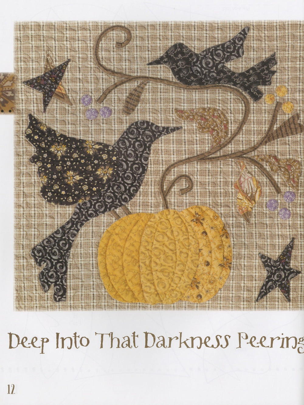 The Raven Applique Quilt Pattern by Barb Adams and Alma Allen of Black