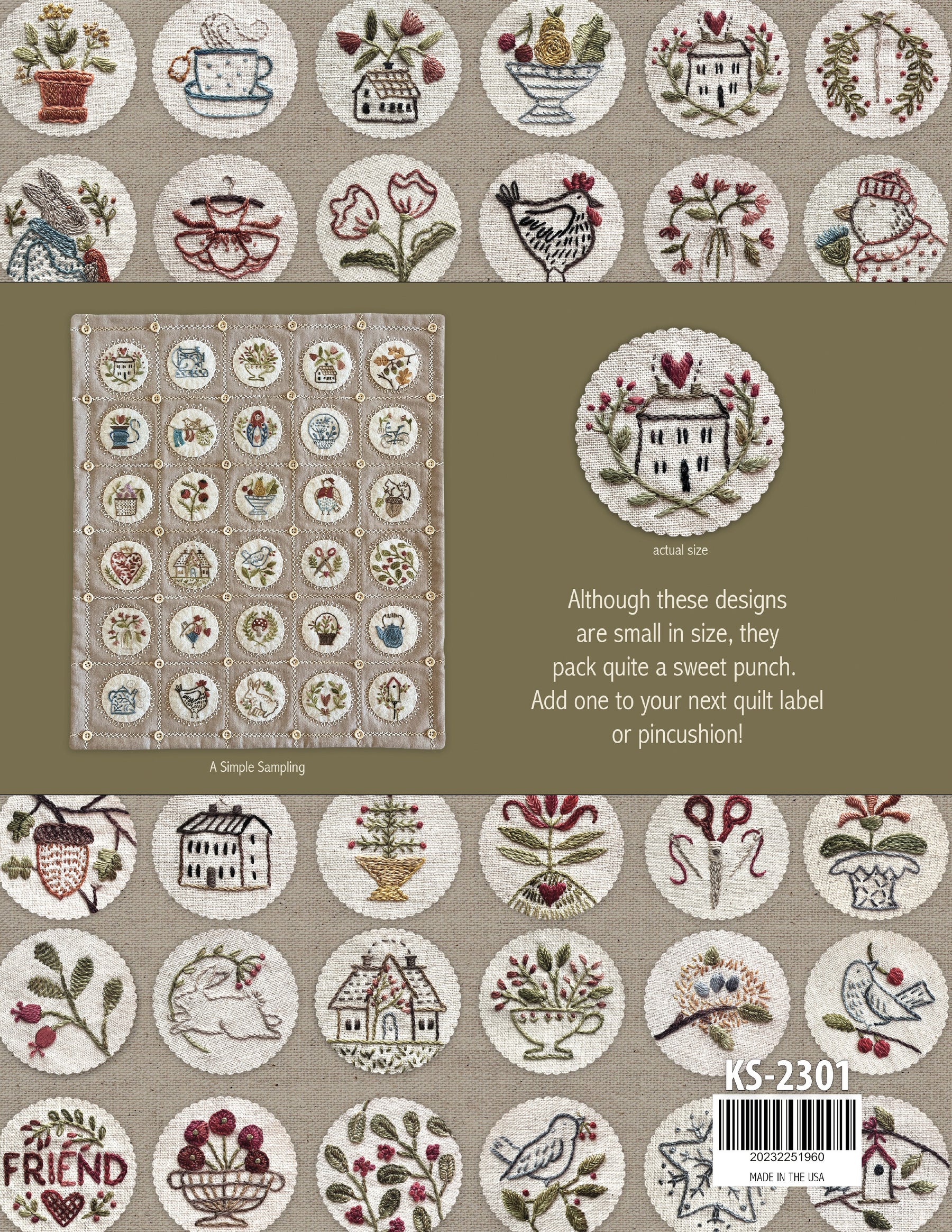 Simply Sweet 64 Miniature Hand Embroidery Designs Book by Kathy Schmit